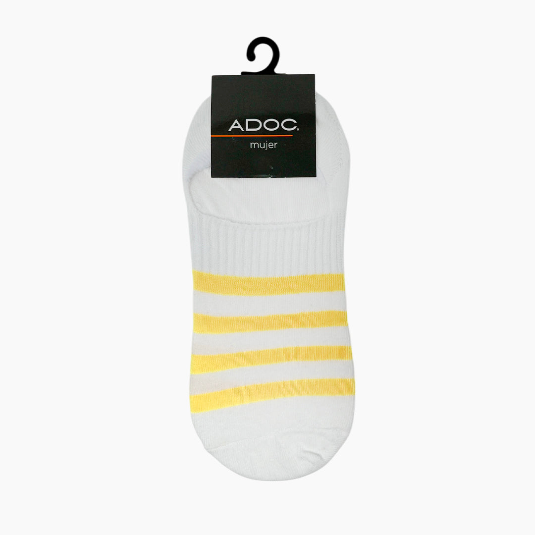 Punteras invisibles Raya unisex color blanco y amarillo - ADOC Costa ...